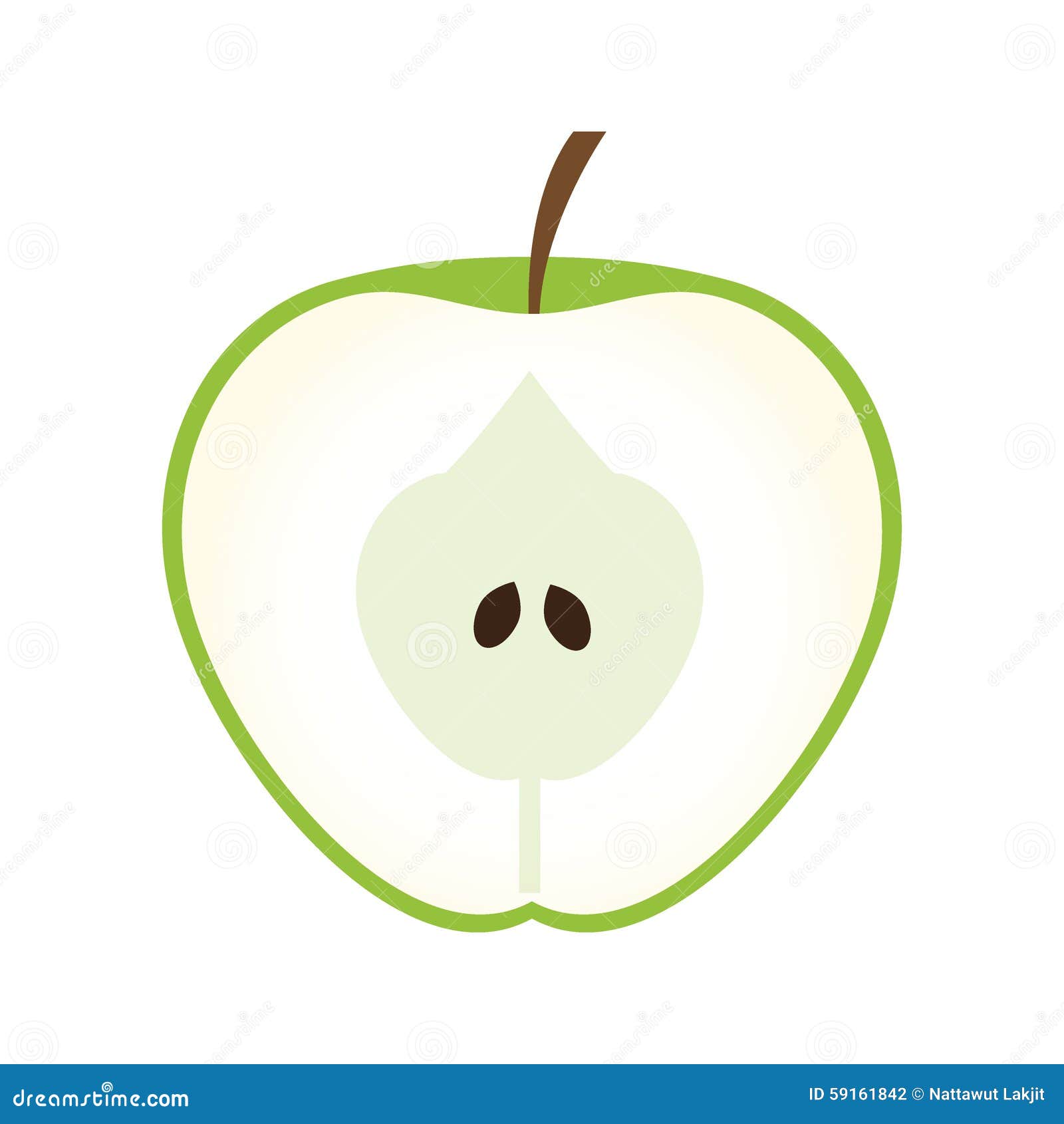 Apple sliced in half stock vector. Illustration of natural - 59161842