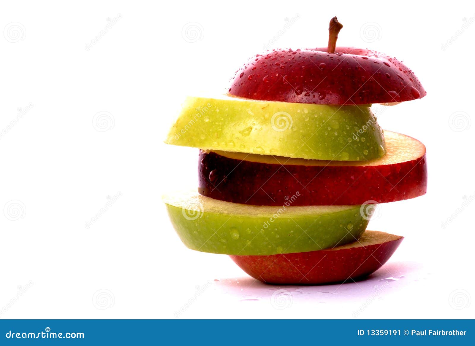 The Apple Slices For Pie With Cinnamon And Kitchen Herbs Stock Photo ...