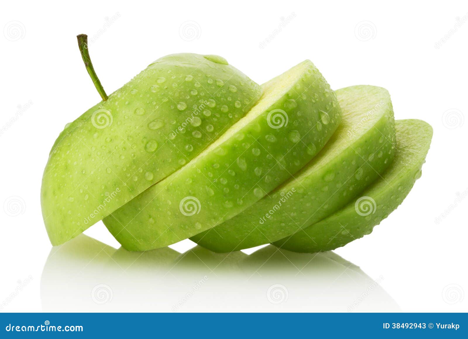 Apple Slices on White Background Stock Image - Image of slice, fresh ...