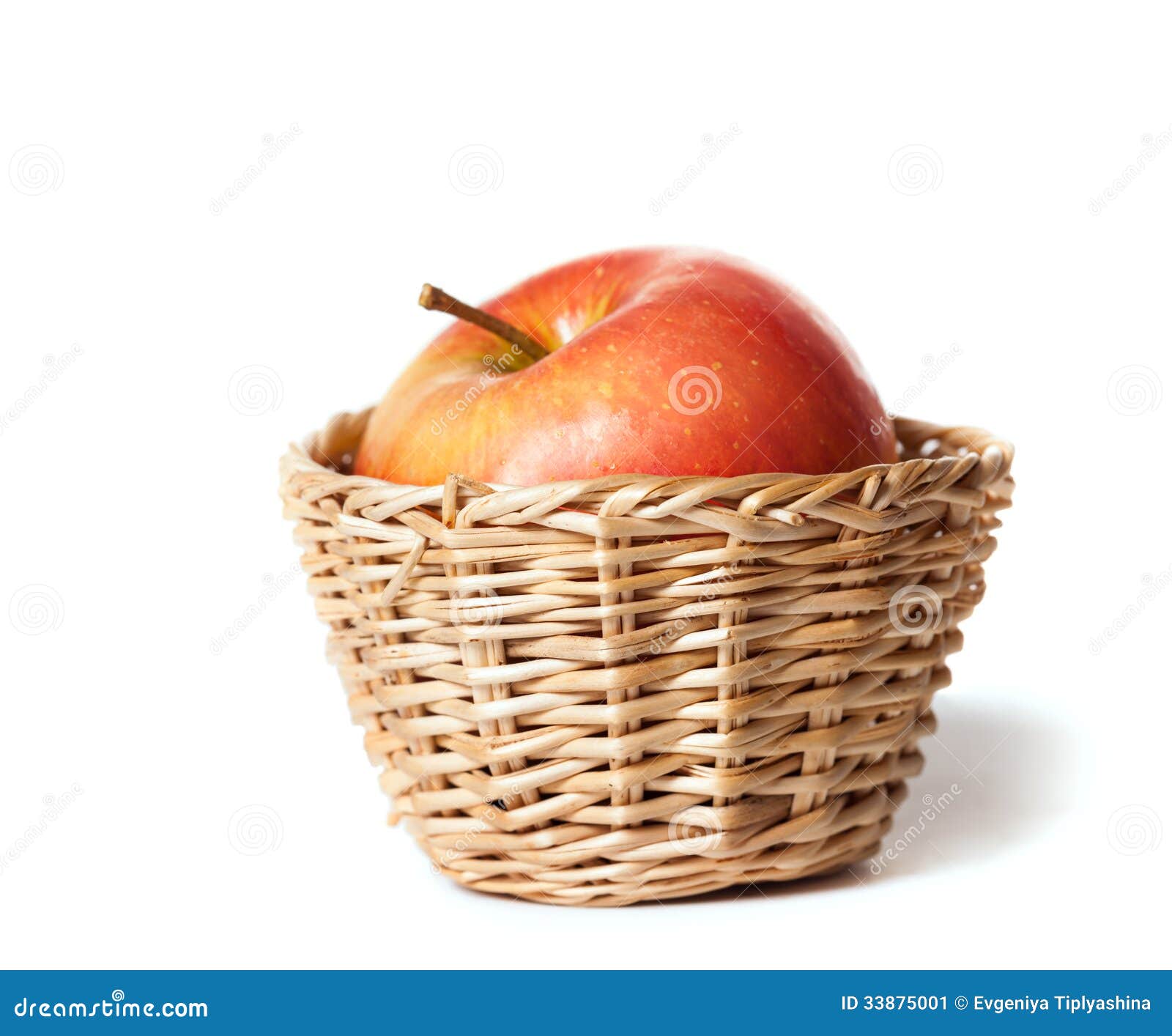 Apple In A Small Basket Stock Image - Image: 33875001