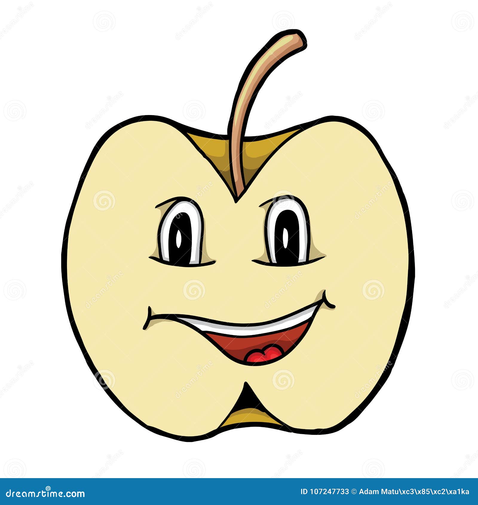 Apple with smile stock vector. Illustration of fruit - 107247733