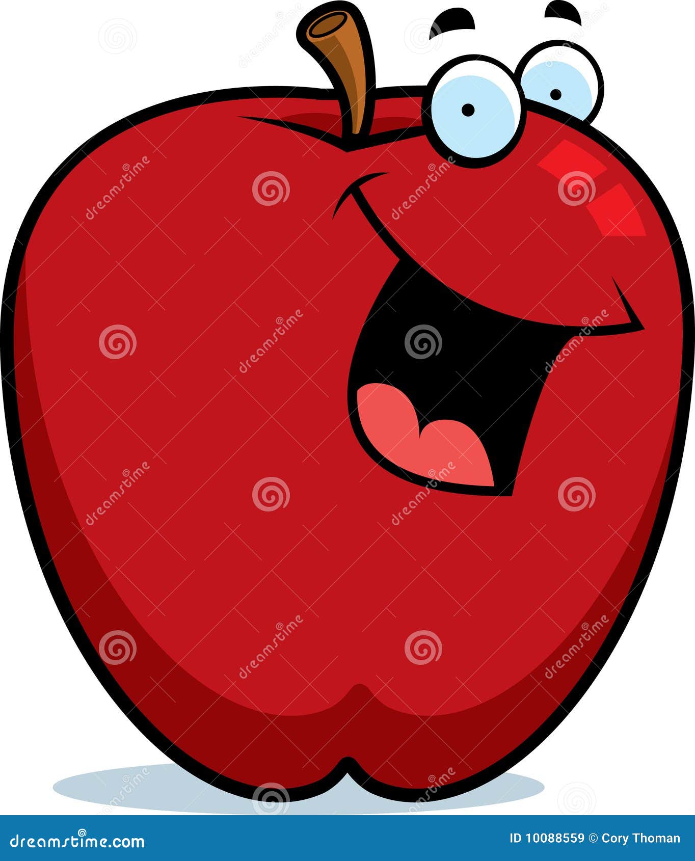 Apple Smiling stock vector. Illustration of healthy, happy - 10088559