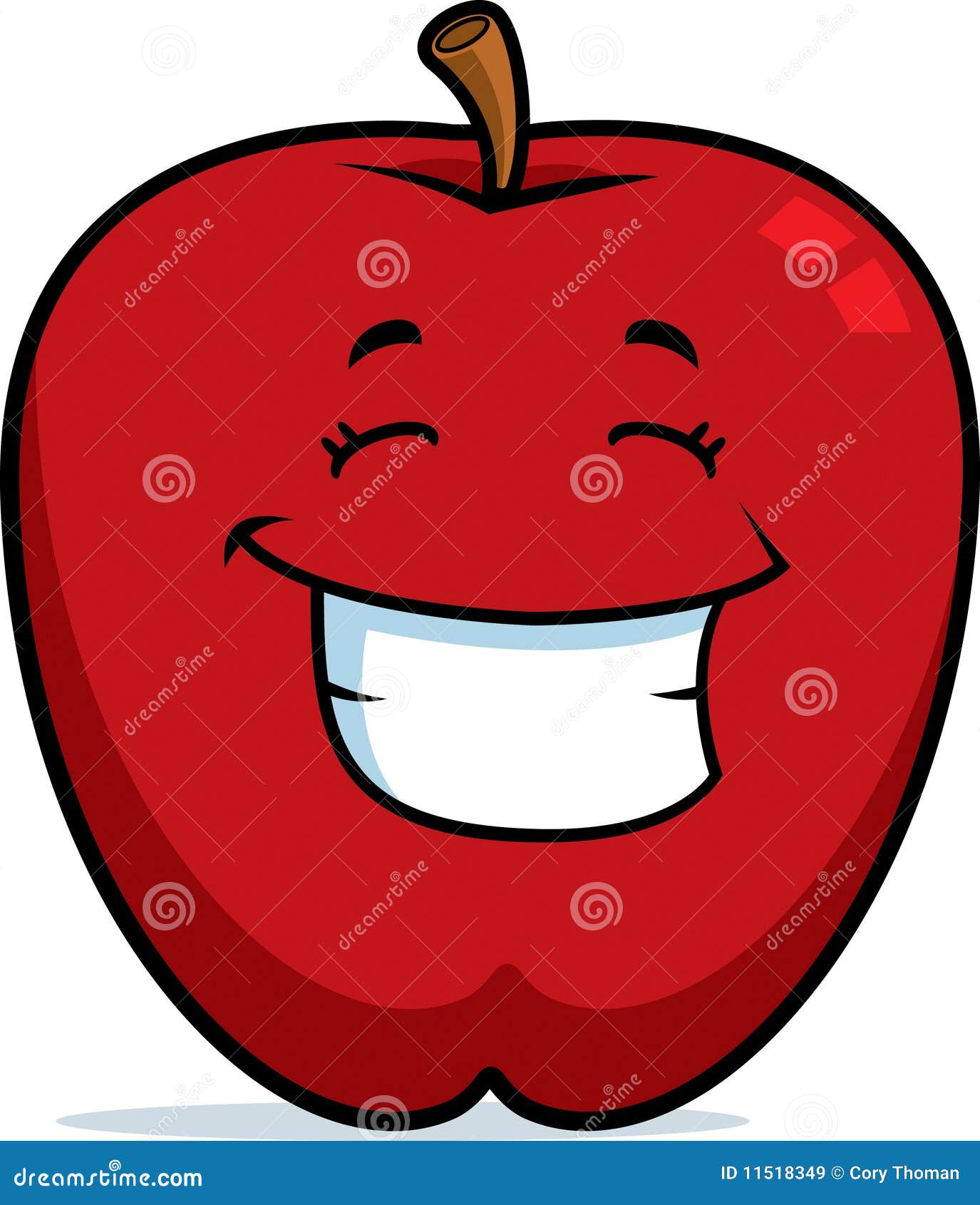 Apple Smiling stock vector. Illustration of smiling, fruit - 11518349