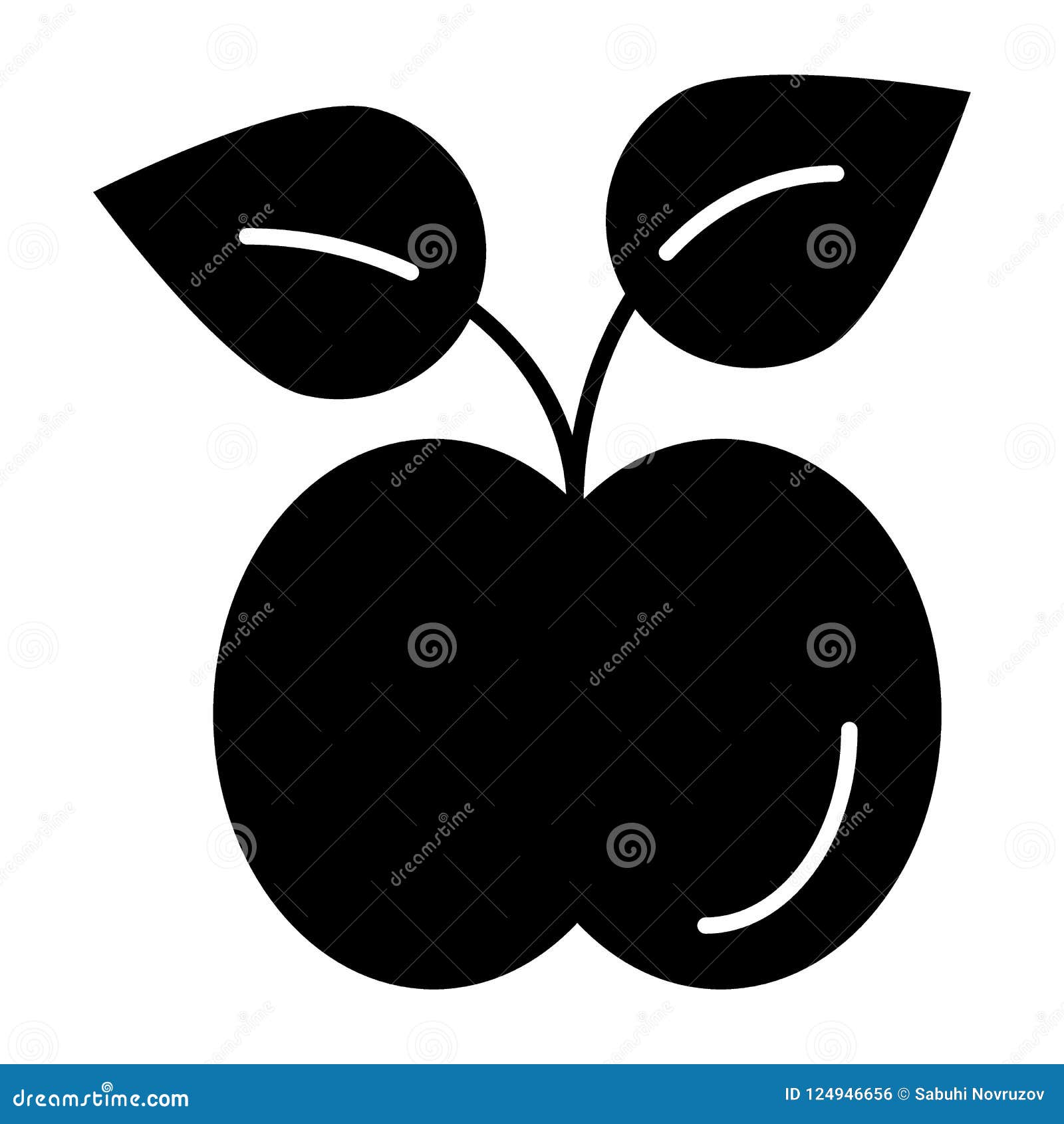 Apple Solid Icon. Fruit Vector Illustration Isolated on White. Food ...