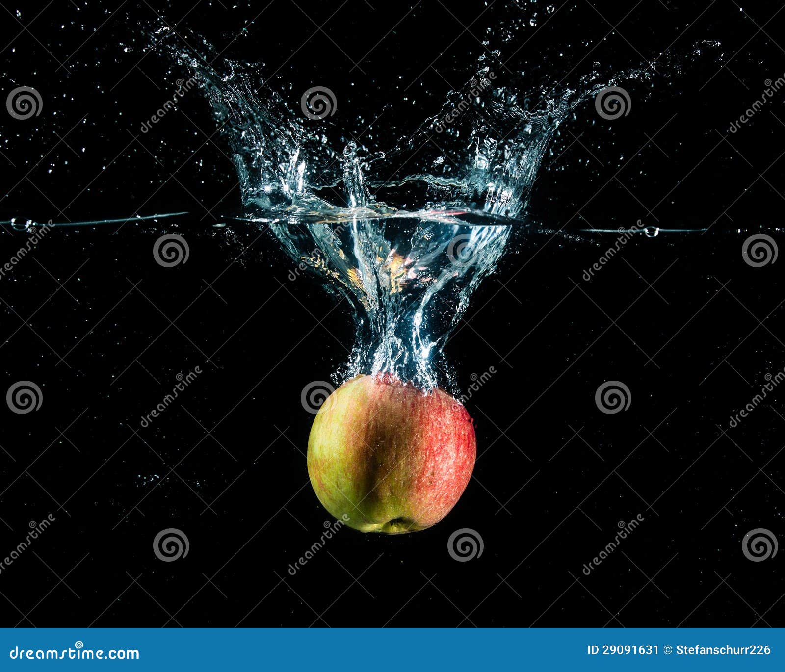 Apple with splash stock image. Image of wave, light, bubbles - 29091631