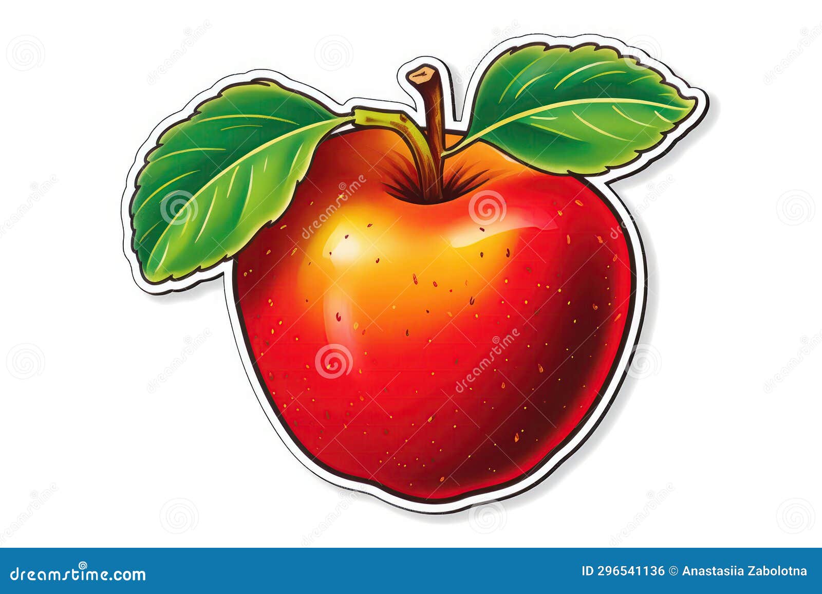 Apple Sticker on White Background. Generative AI Stock Illustration ...