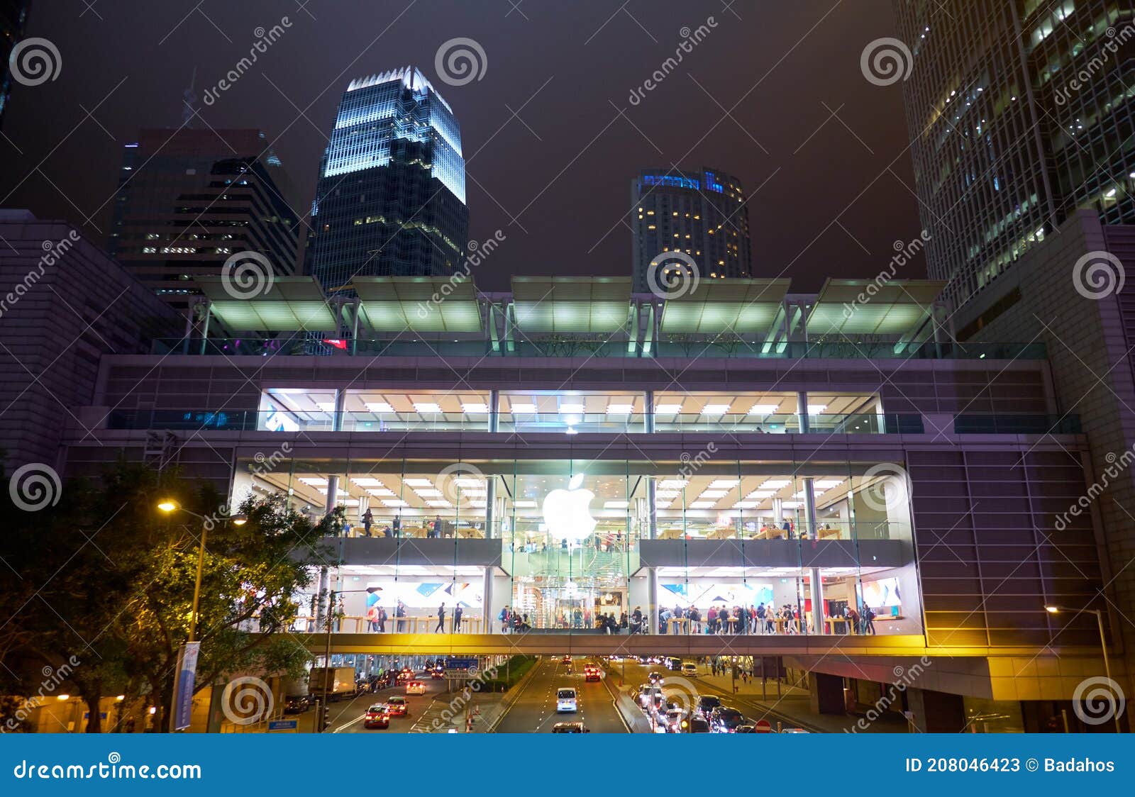 Apple Store at Night in Hong Kong Editorial Stock Photo - Image of ...