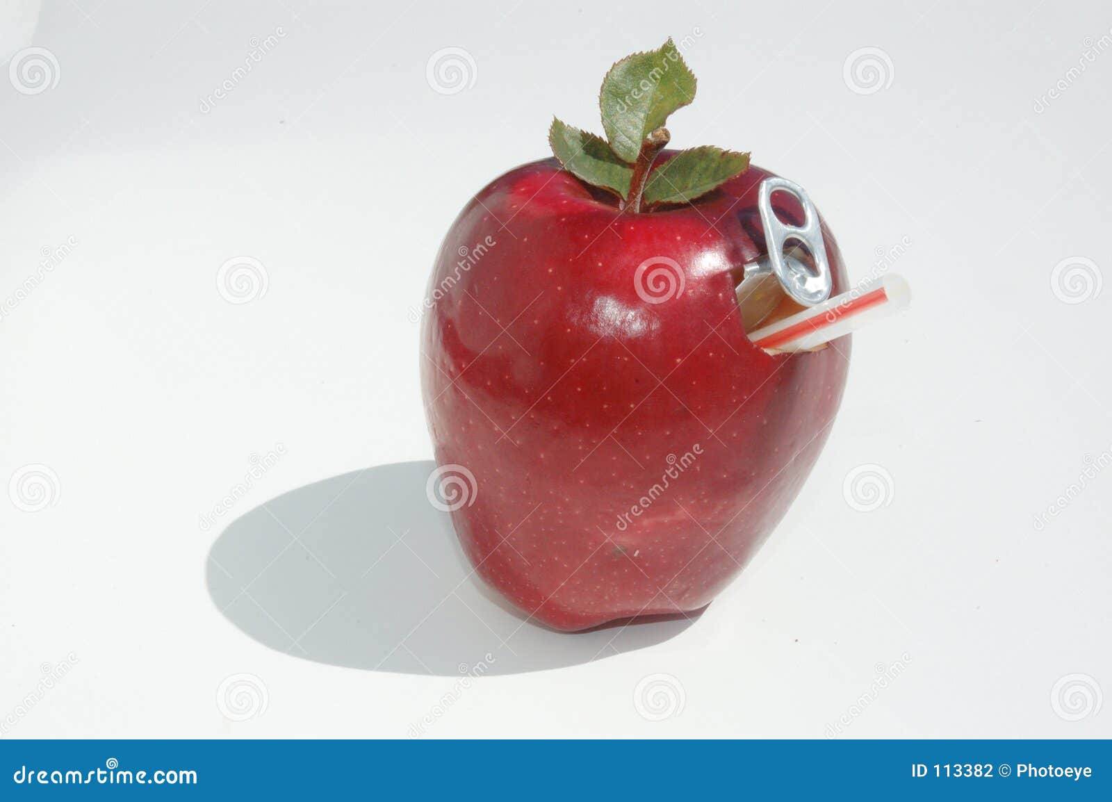 Apple and straw stock photo. Image of fitness, food, juicy - 113382