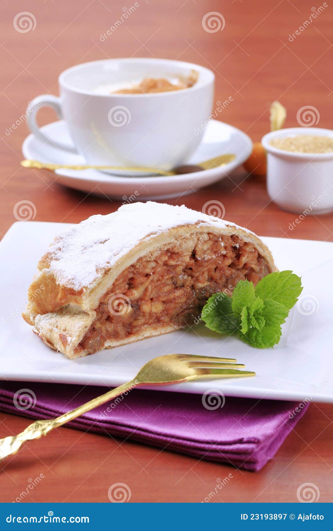 Apple strudel stock image. Image of coffee, austrian - 23193897