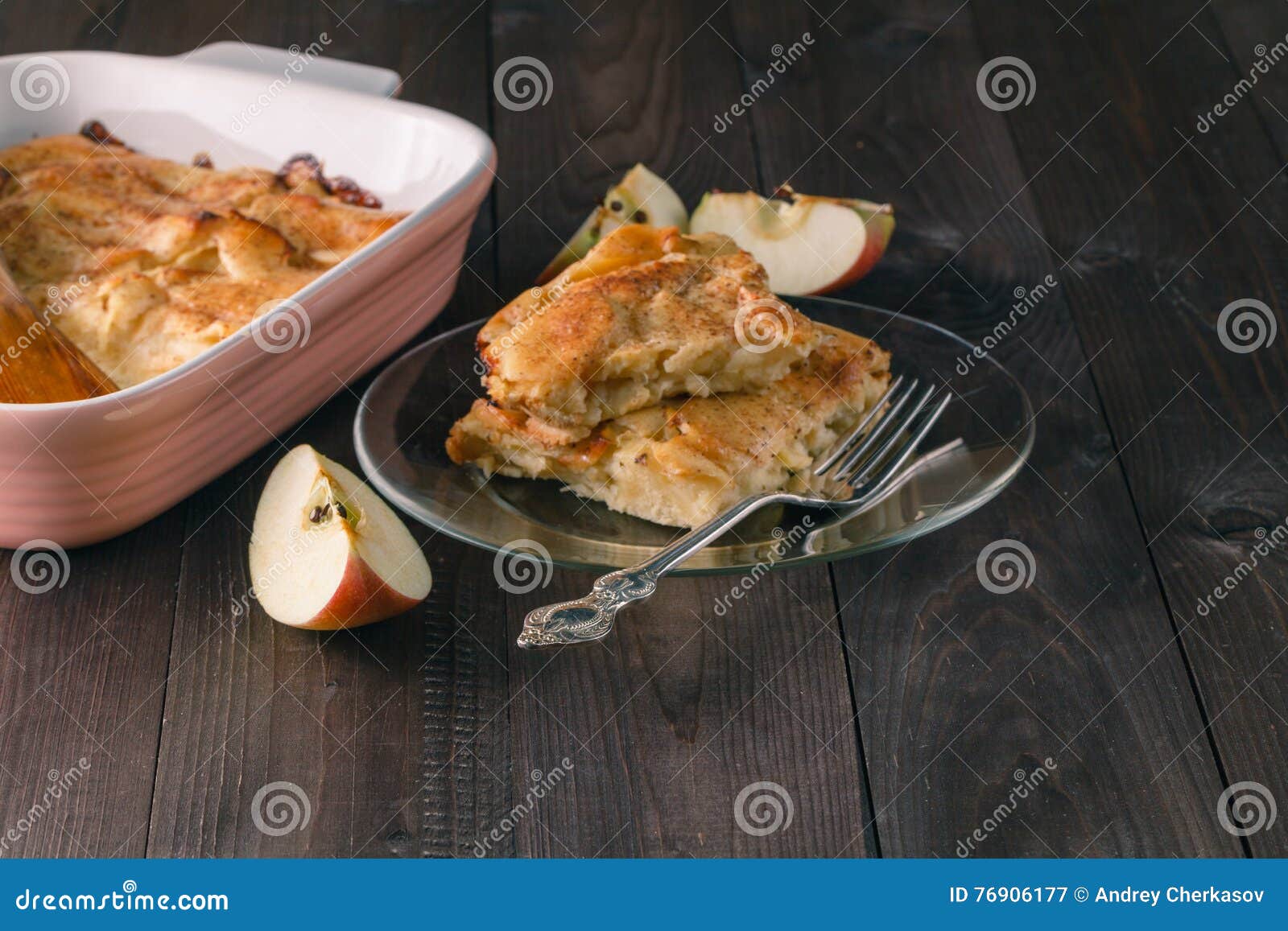 Apple Strudel or Apple Pie with Dates and Cinnamon Stock Image - Image ...
