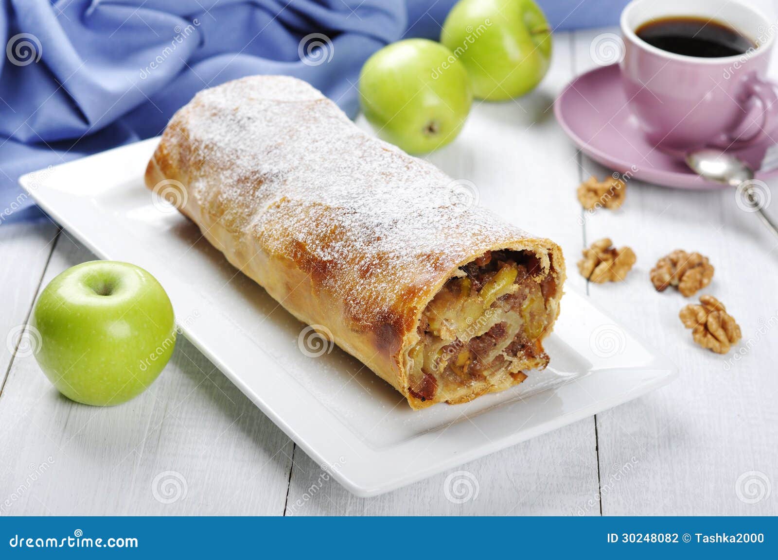 Apple strudel stock photo. Image of napkin, sweets, fruit - 30248082