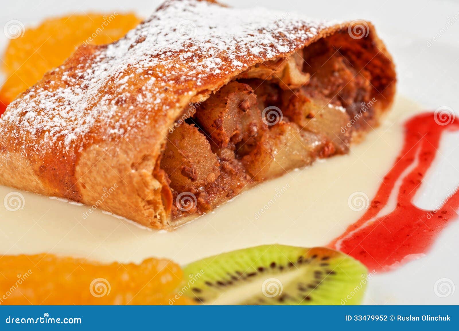 Apple strudel stock photo. Image of isolated, plate, portion - 33479952