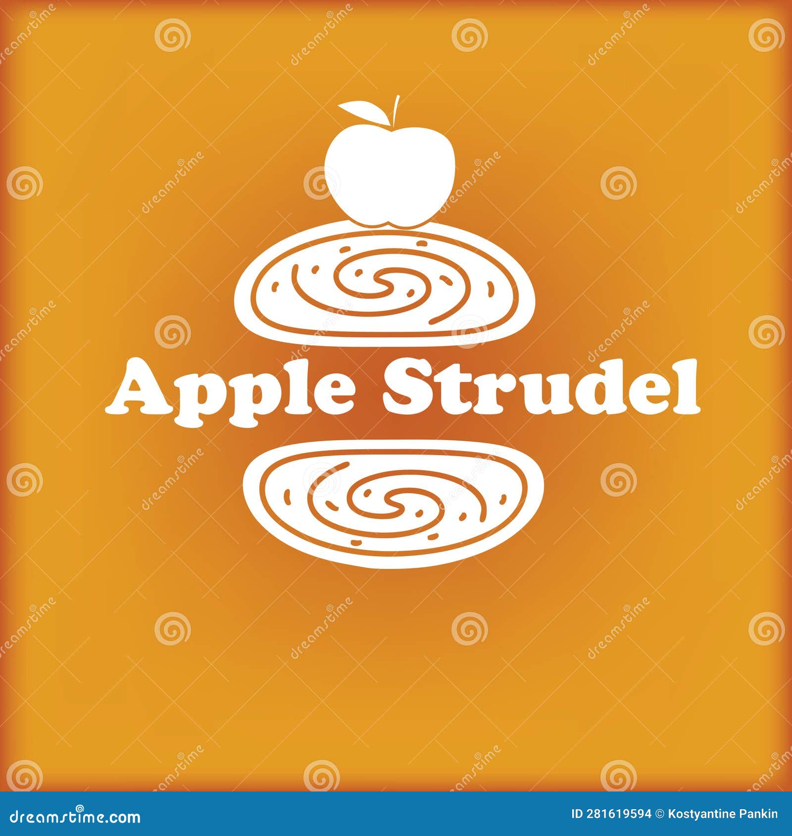 Apple Strudel Poster Vector Illustration | CartoonDealer.com #281619594