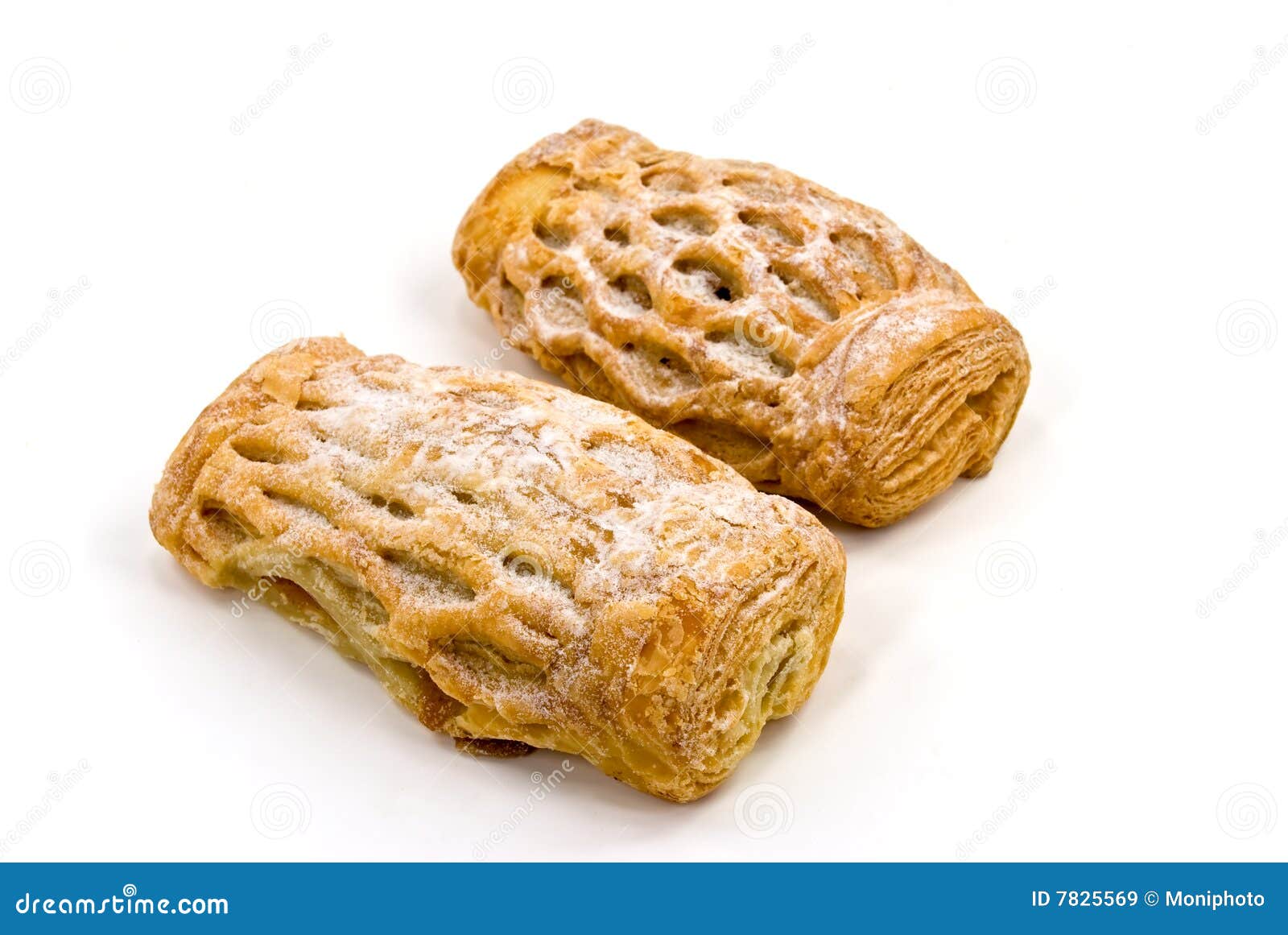 Apple Strudel Puff Pastry German, Isolated on a Wh Stock Image - Image ...