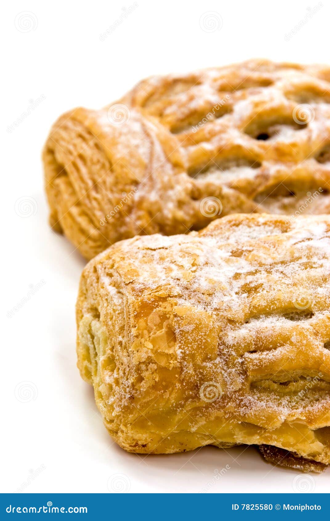 Apple Strudel Puff Pastry German, Isolated On A Wh Stock Photo - Image ...