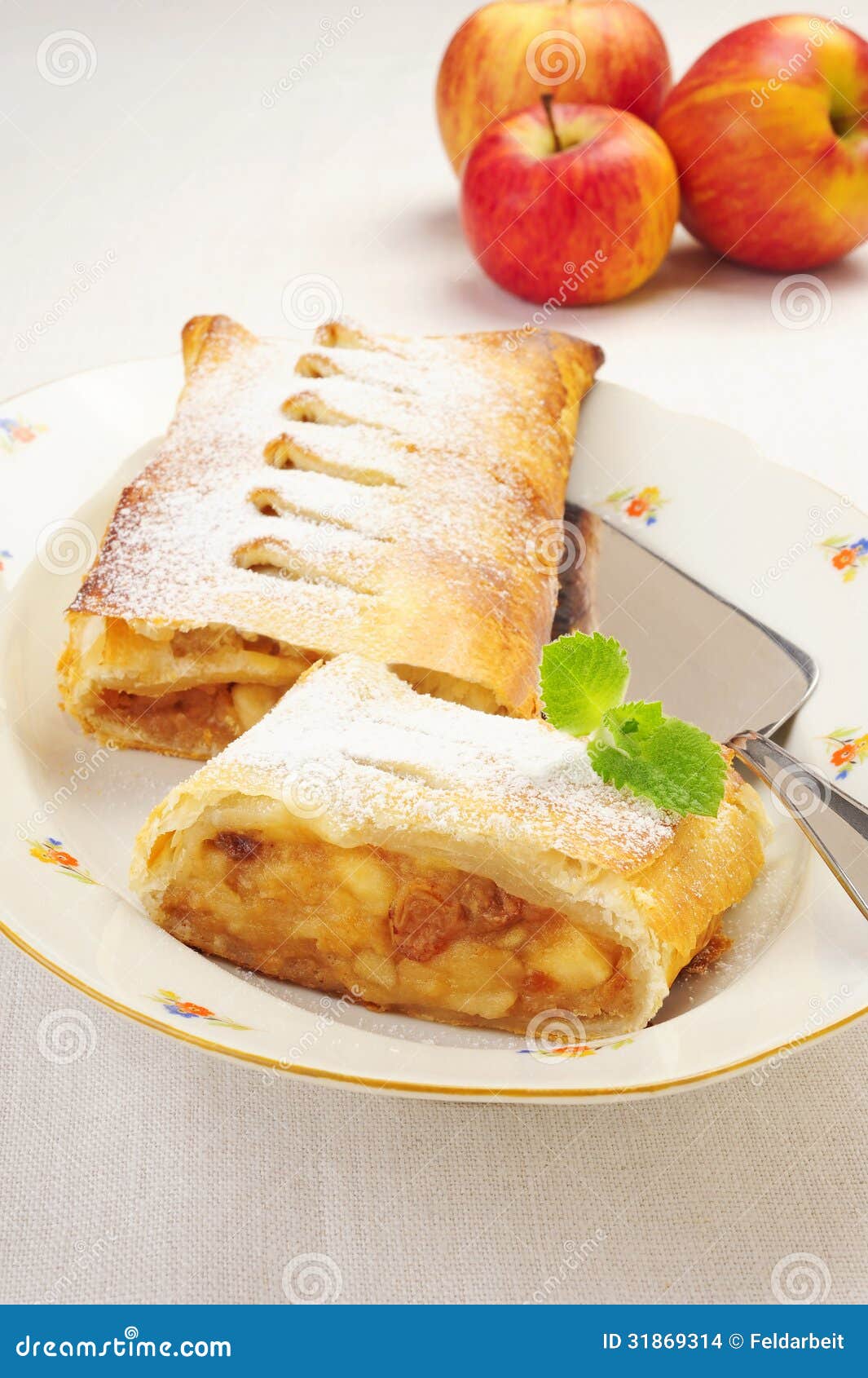 Apple strudel stock photo. Image of delicious, garnish - 31869314