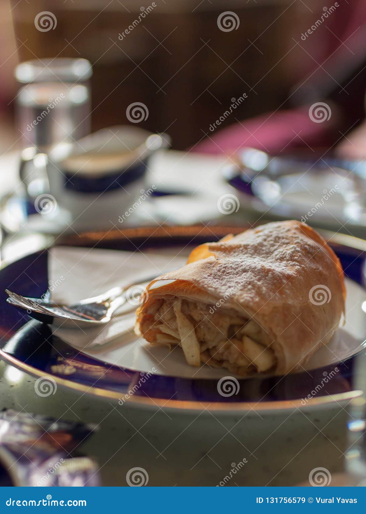 Apple Strudel stock image. Image of food, table, crust - 131756579