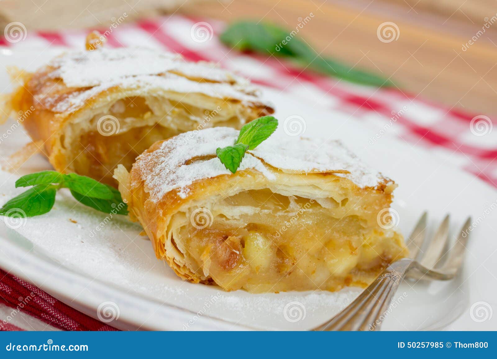 Apple strudel stock image. Image of meal, pastry, sweet - 50257985