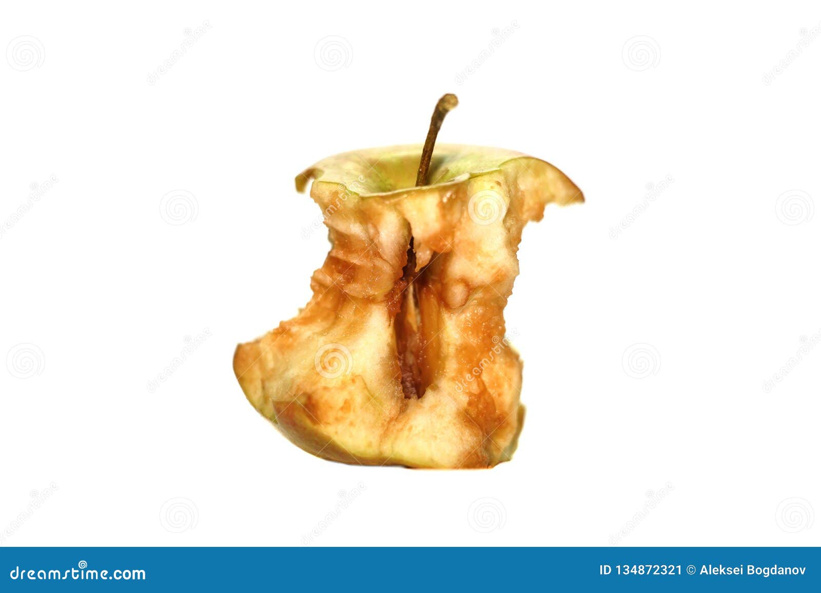 Apple Stump Covered with a Brown Coating on a White Background Stock ...