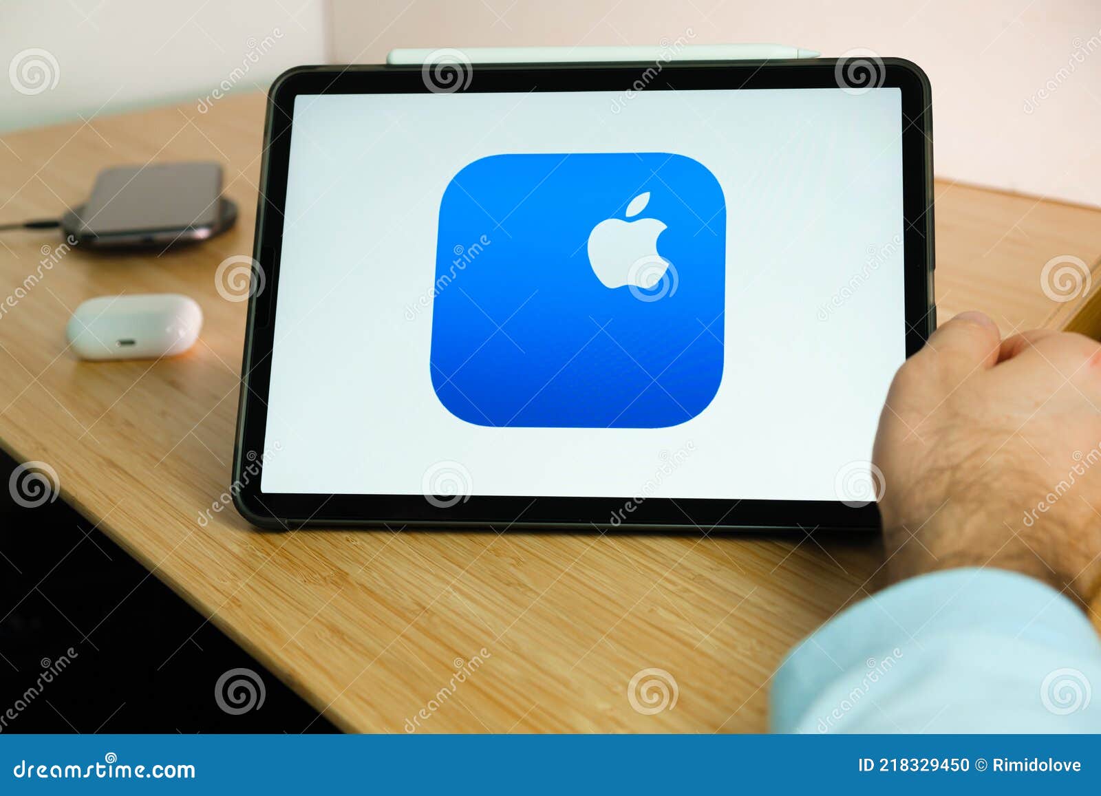 Apple Support Logo on the Screen of IPad Tablet. March 2021, San ...