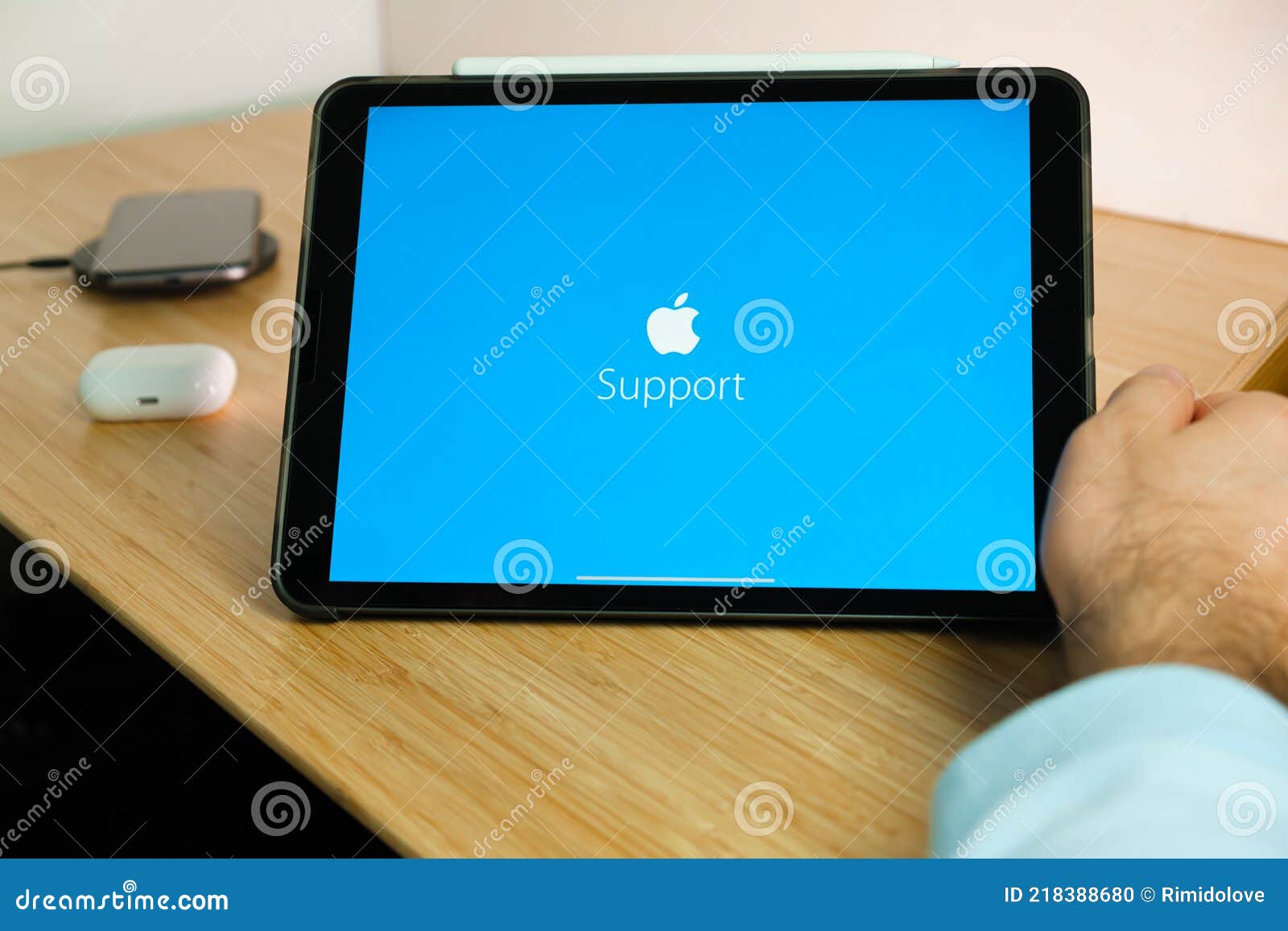 Apple Support Logo on the Screen of IPad Tablet. March 2021, San ...