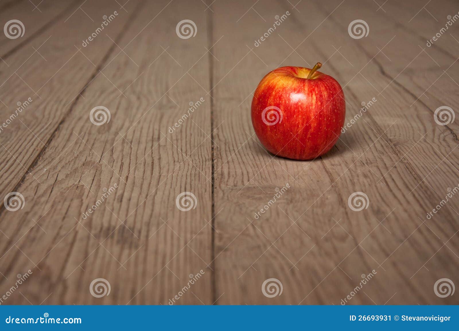 Apple on table stock image. Image of food, fresh, wooden - 26693931