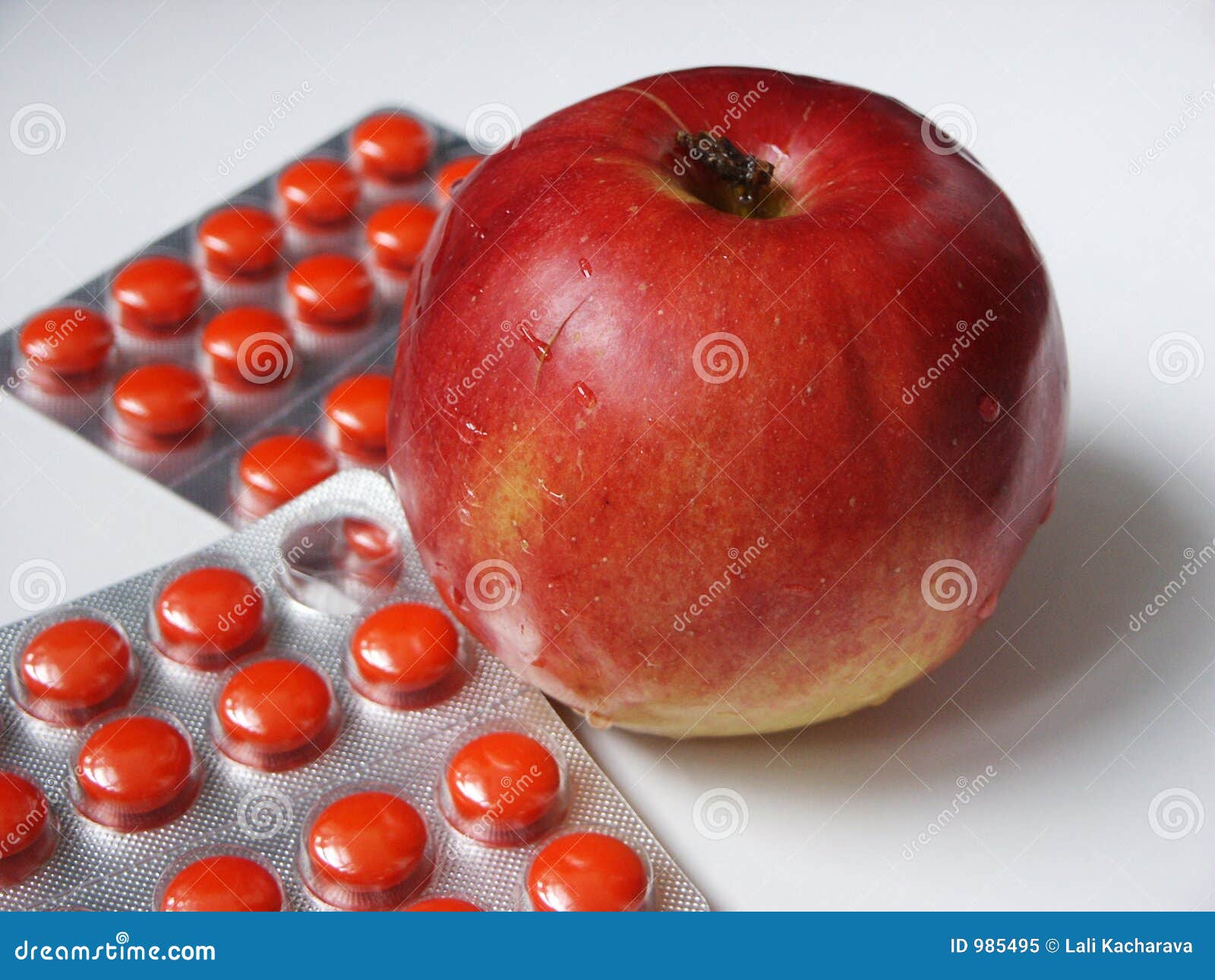 Apple and tablets stock image. Image of tablets, vitamins - 985495