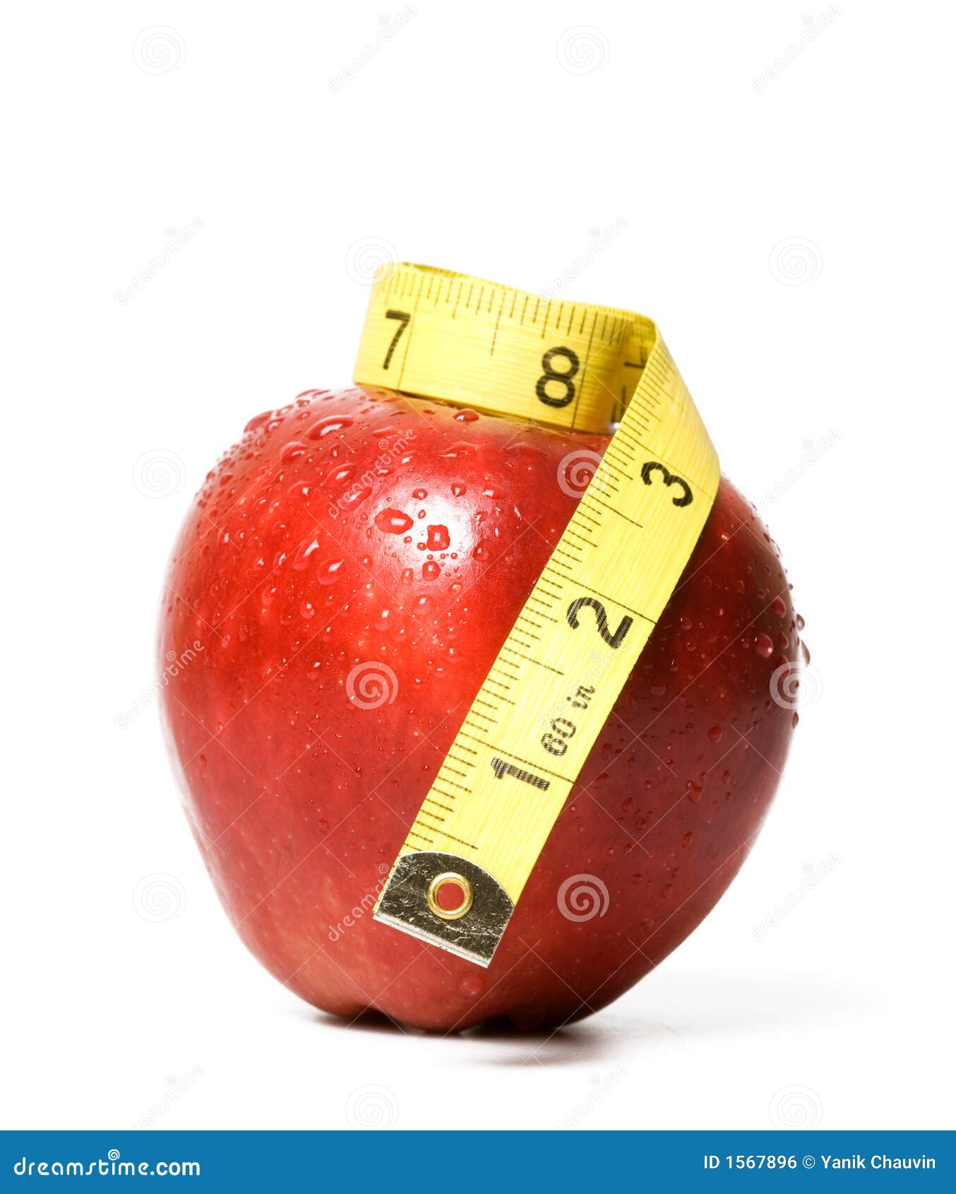 Apple and tape stock photo. Image of tape, measure, measurement - 1567896