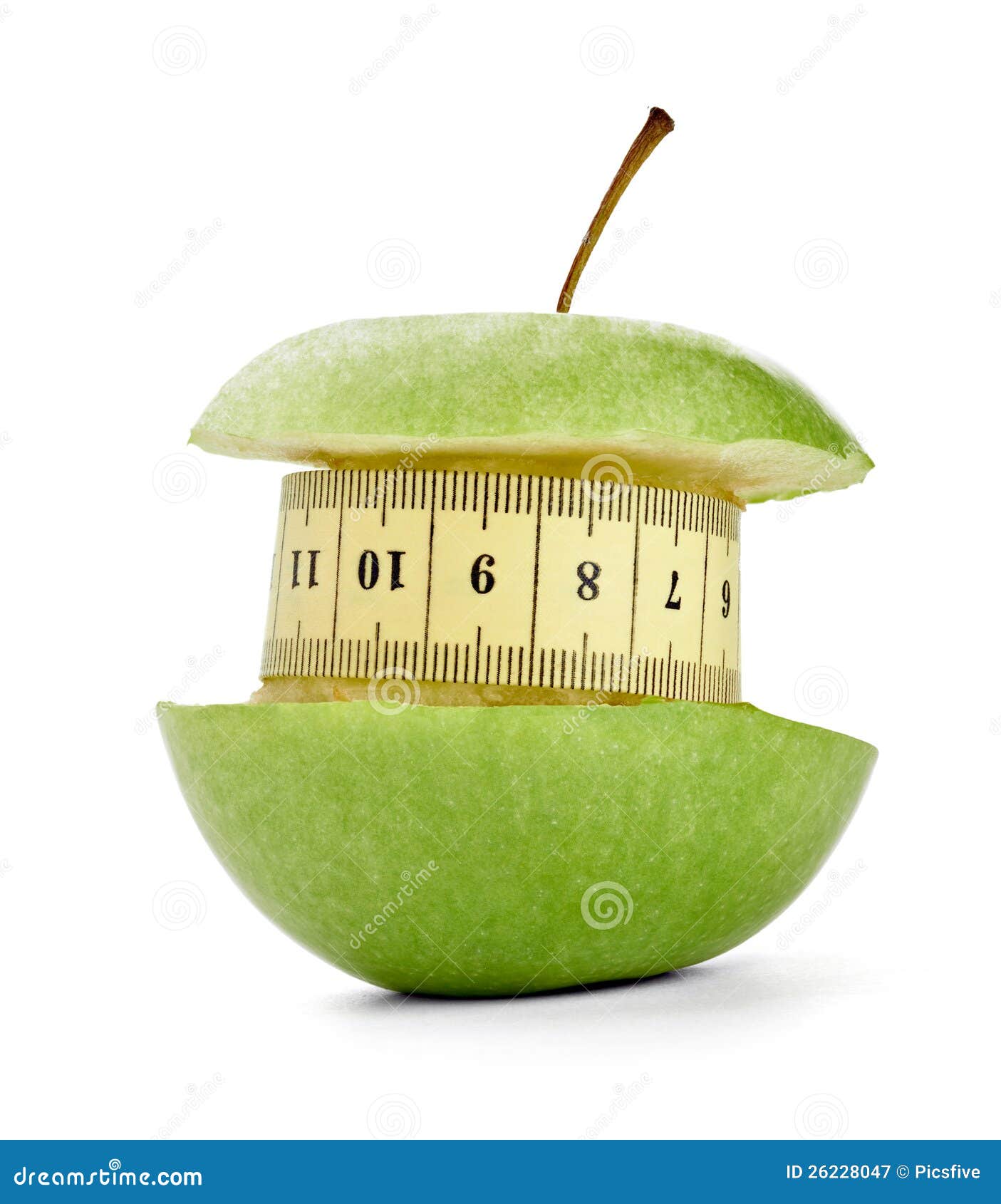 Apple and tape stock image. Image of exercise, calories - 26228047