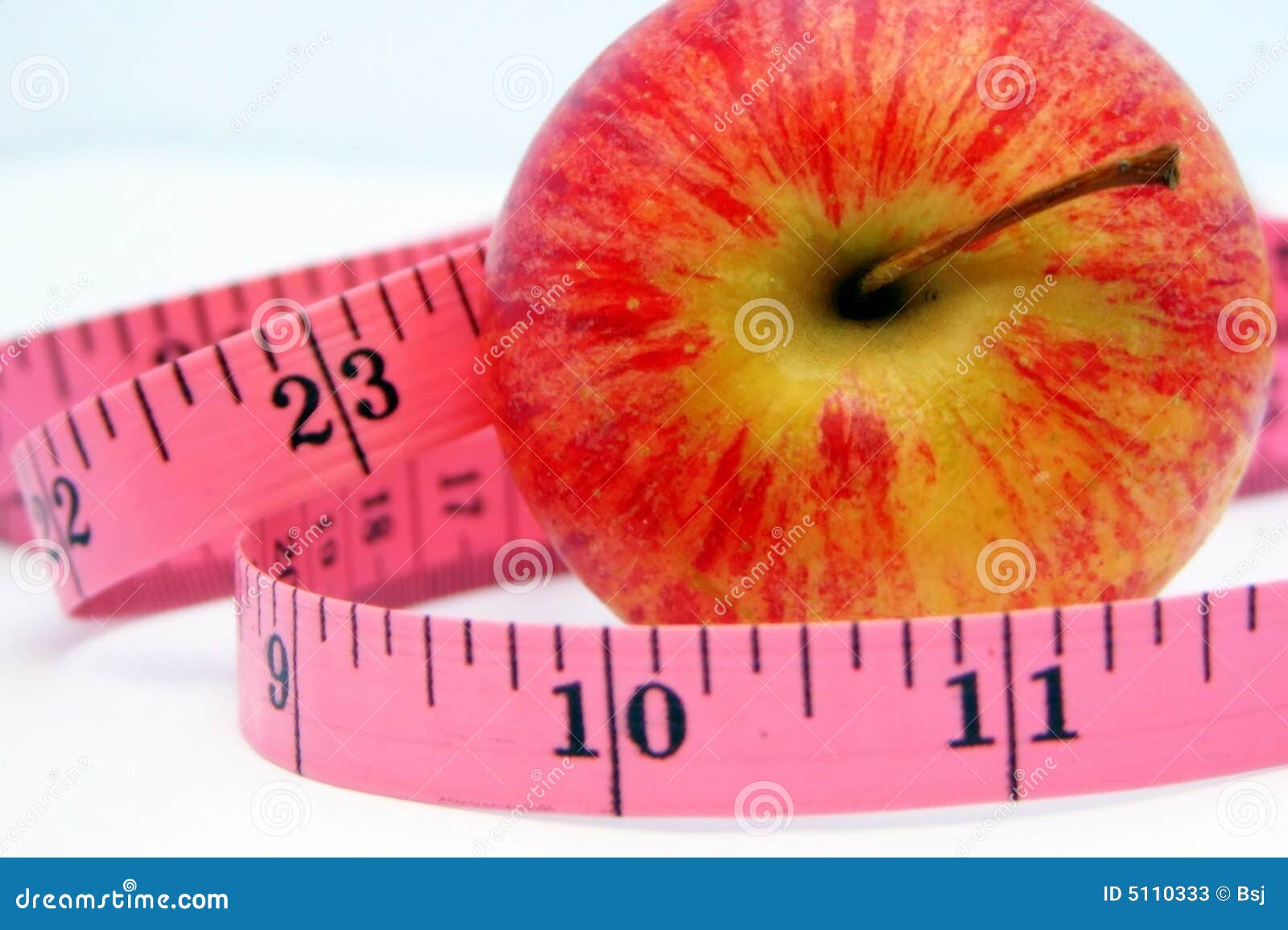 Apple and Tape Measure 2 stock image. Image of food, fruit - 5110333
