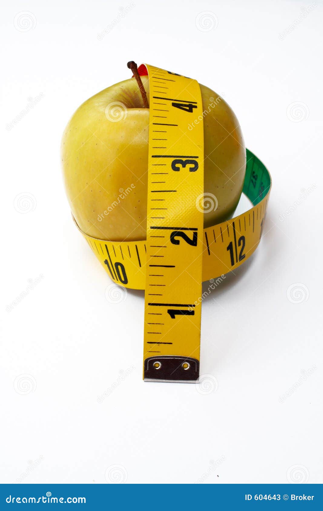 Apple with tape measure stock image. Image of medical, exercise - 604643