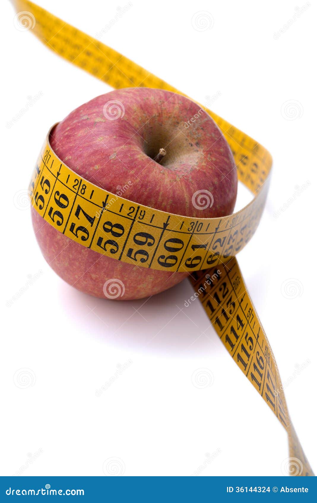 Apple with tape measure stock photo. Image of measurement - 36144324