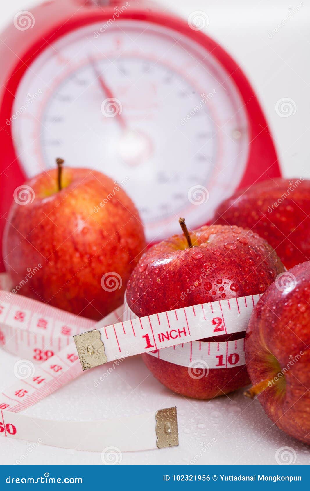 Apple with tape stock photo. Image of apple, fresh, weight - 102321956