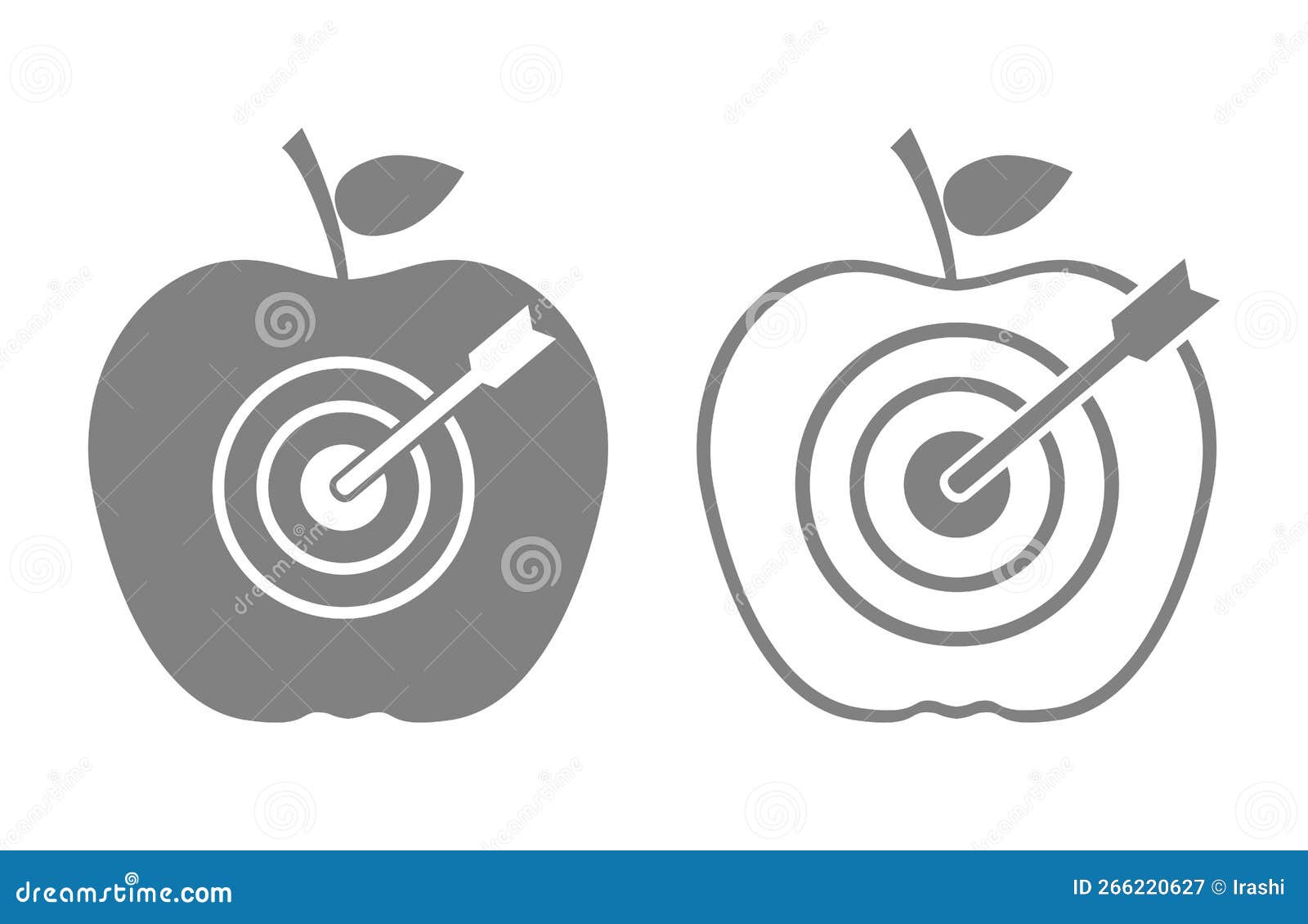 Apple with Target and Arrow Stock Vector - Illustration of white ...