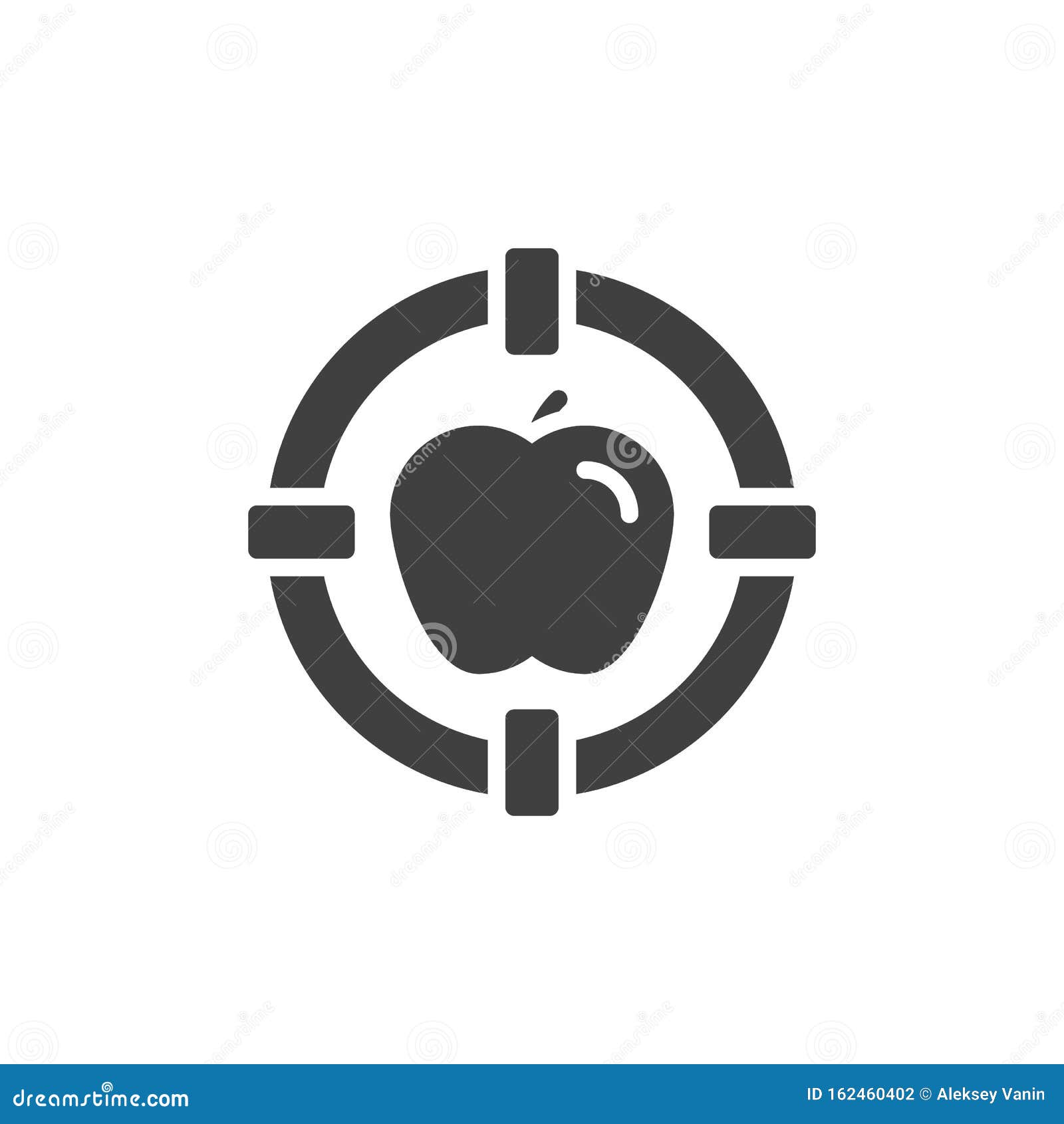 Apple with Target Vector Icon Stock Vector - Illustration of education ...