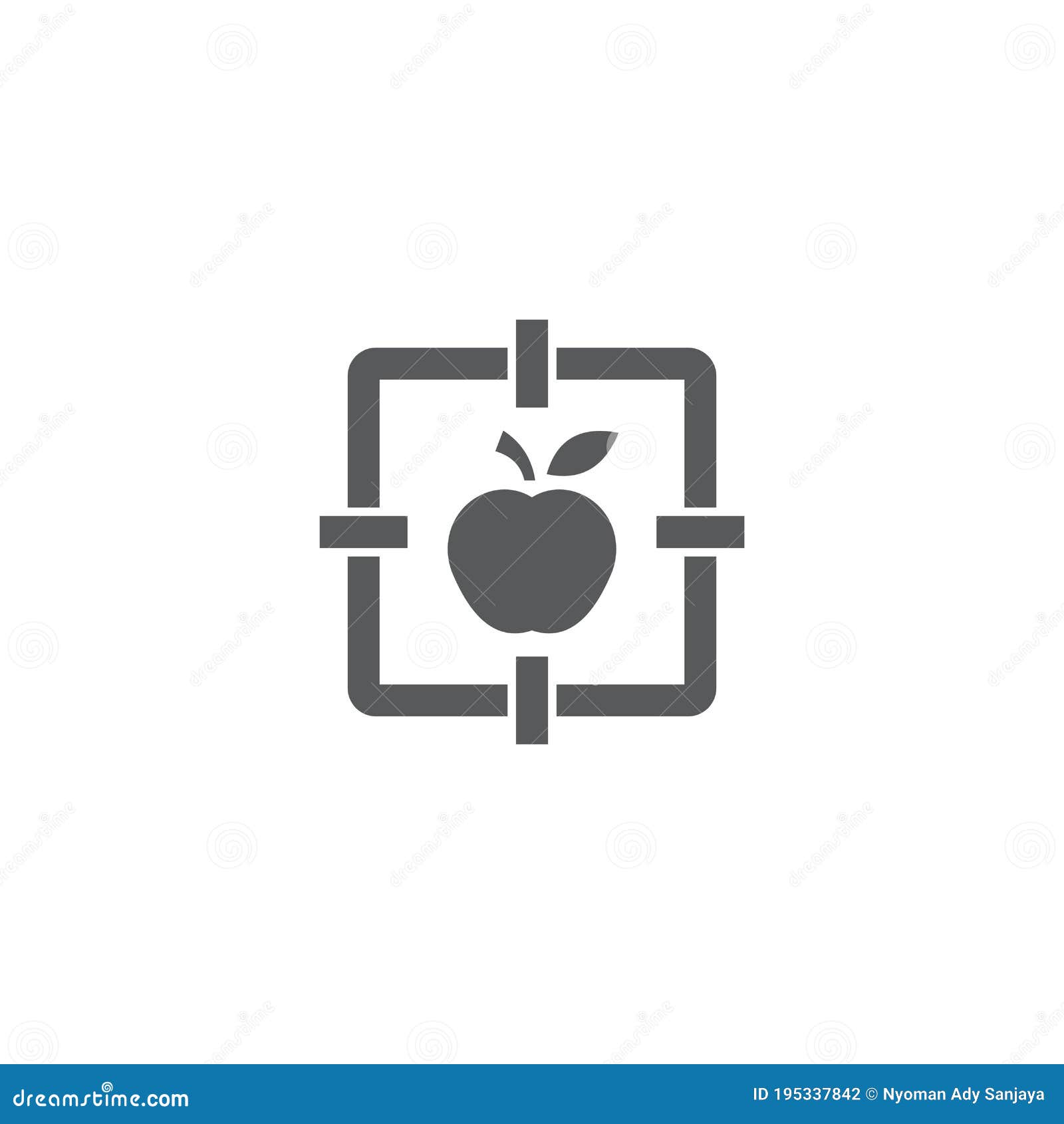 Apple with Target Vector Icon Symbol Isolated on White Background Stock ...