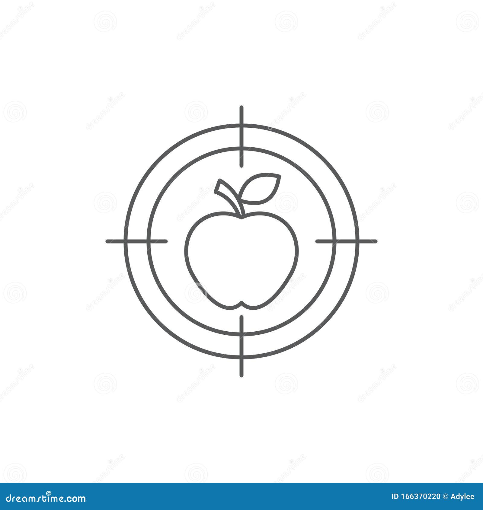Apple with Target Vector Icon Symbol Isolated on White Background Stock ...