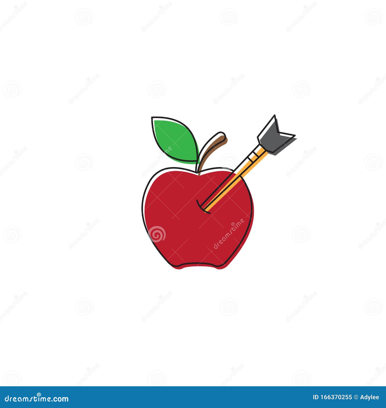 Apple with Target Vector Icon Symbol Isolated on White Background Stock ...