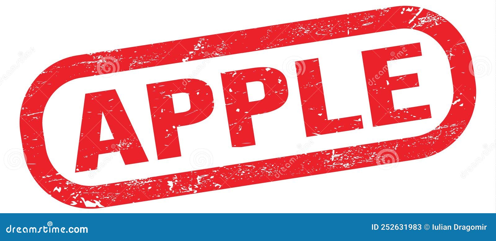 APPLE, Text on Red Rectangle Stamp Sign Stock Illustration ...