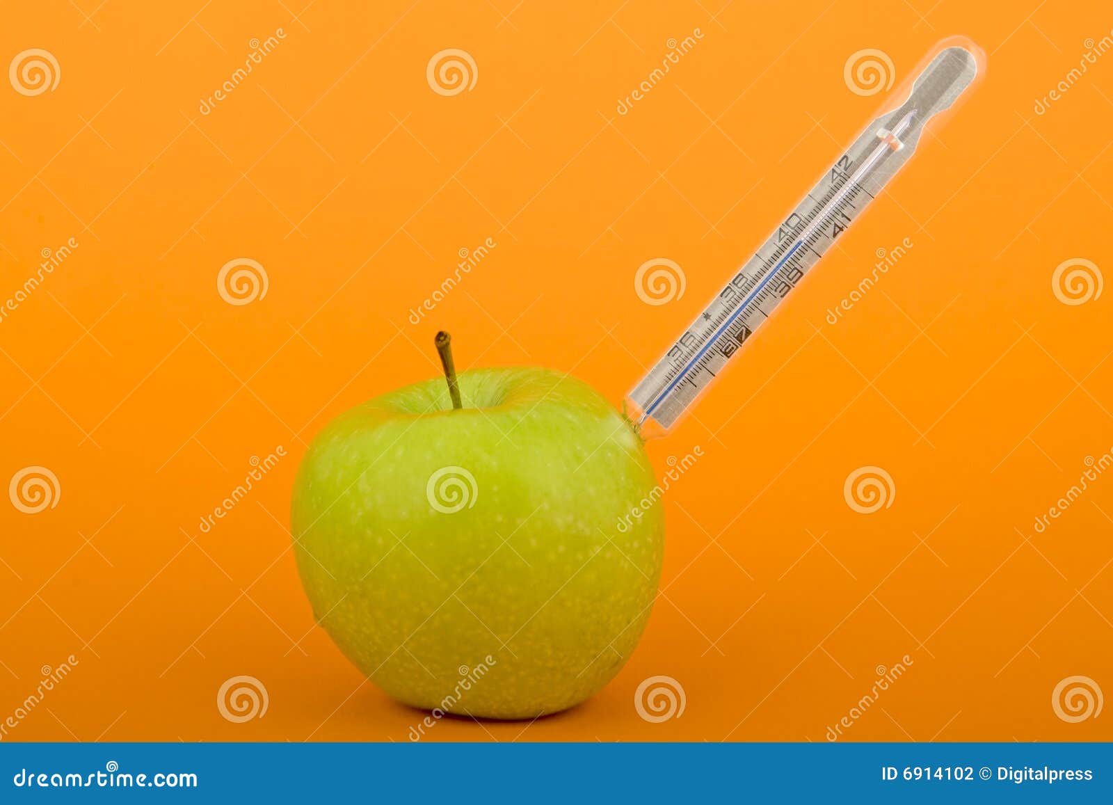 Apple with thermometer stock photo. Image of apple, temperature - 6914102