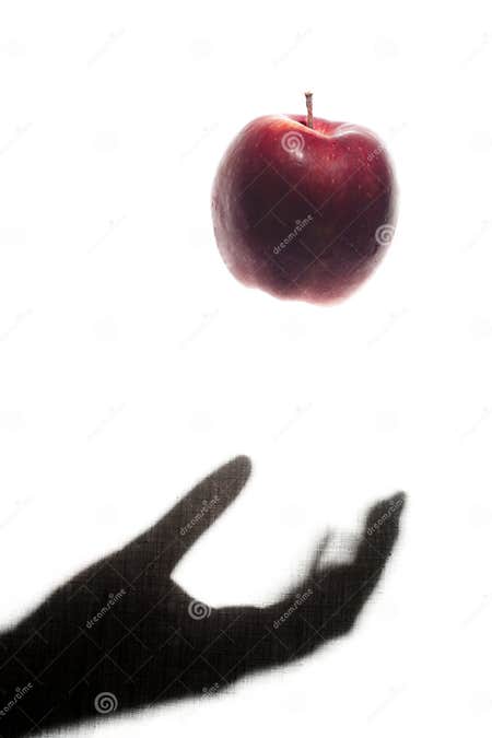 Apple Thrown by a Shadow Hand Stock Photo - Image of apple, creative ...