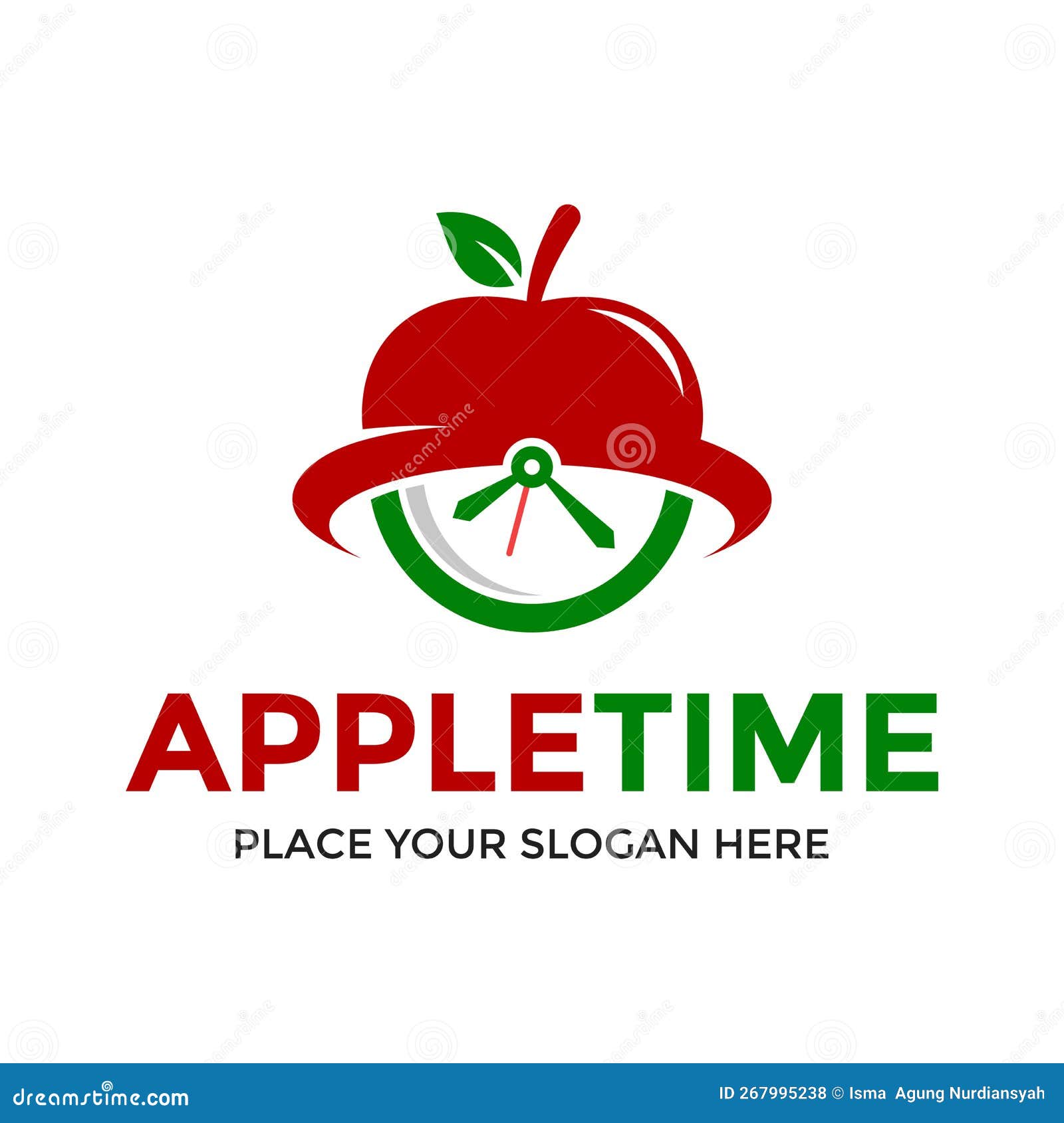 Apple Time Vector Logo Template Stock Vector - Illustration of icon ...