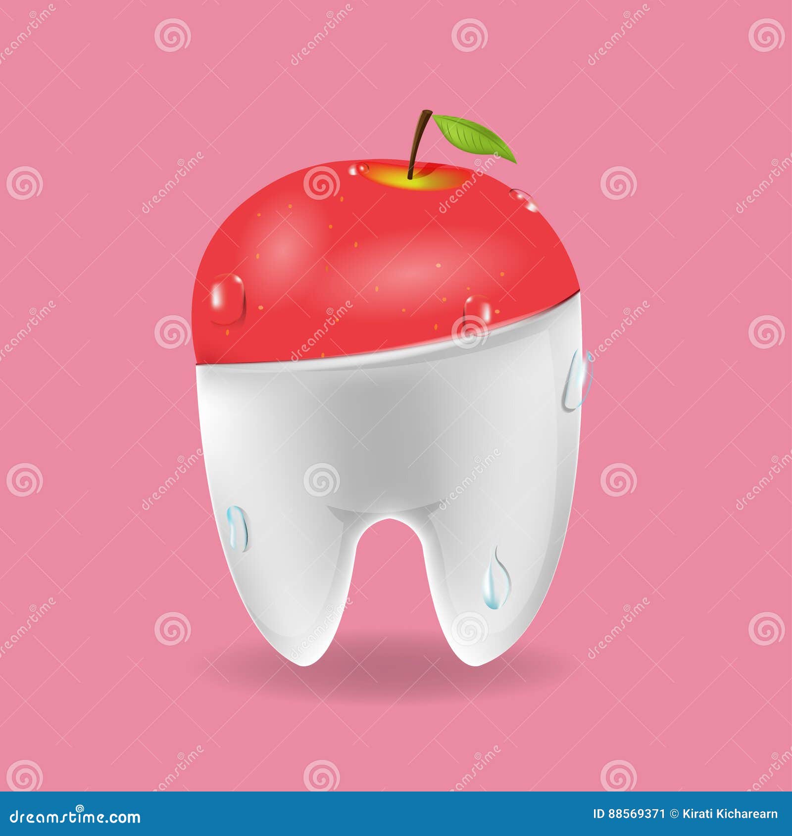Apple Tooth Mixed Dental Symbol Vector Stock Illustration ...