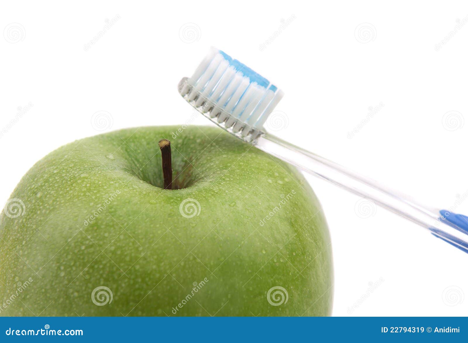 Apple and toothbrush stock image. Image of healthy, care - 22794319