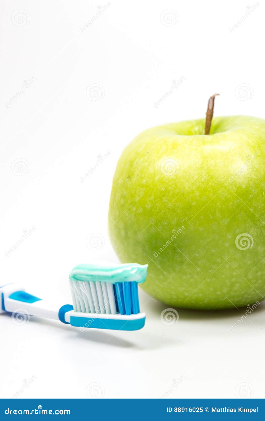 Apple and toothpaste stock image. Image of vitamins, white - 88916025