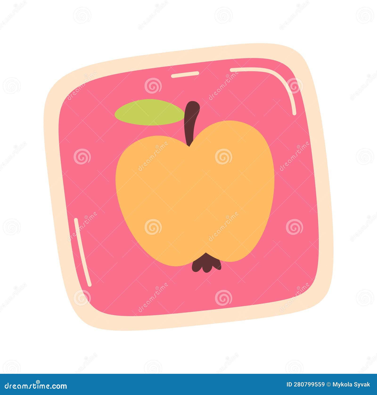 Apple Toy Cube stock vector. Illustration of vector - 280799559