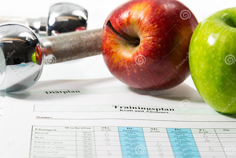 Apple and Training Schedule Stock Image - Image of horizontal ...