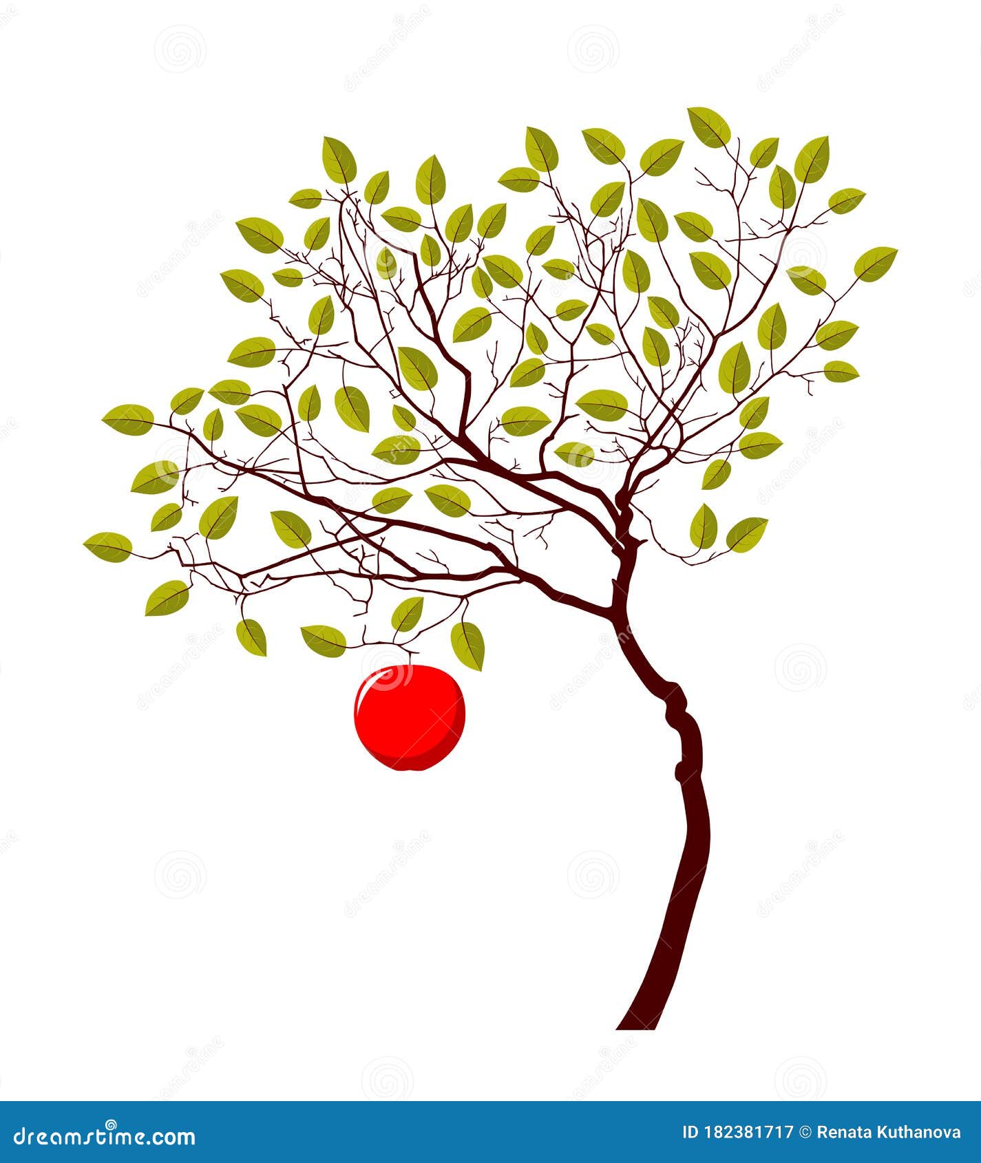 Apple tree stock vector. Illustration of garden, foliage - 182381717