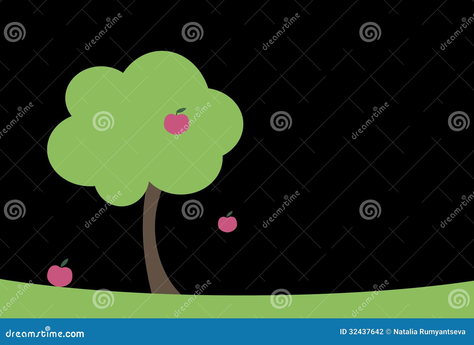 Apple tree stock illustration. Illustration of icon, garden - 32437642