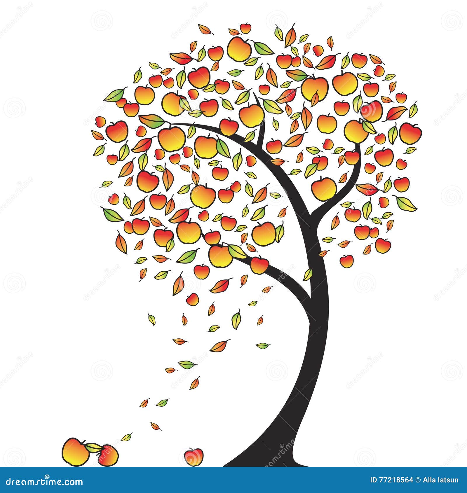 Falling Tree Icon In Cartoon Style Isolated On White Background ...